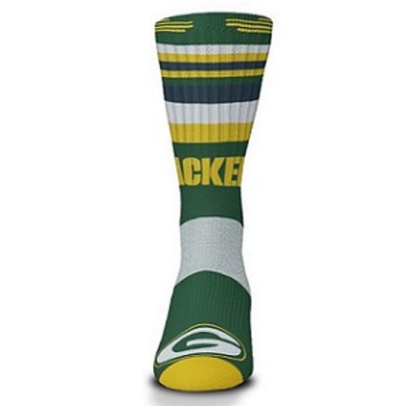 For Bare Feet | Underwear & Socks | Green Bay Packers Rave Striped Crew ...